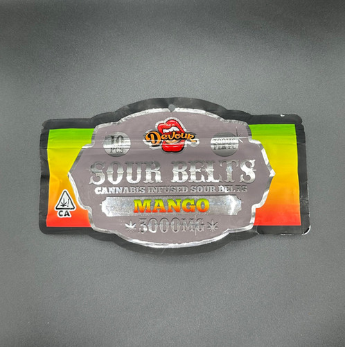 Devour Sour Belts (Mango) 3000 MG | Sunny Grams Farms