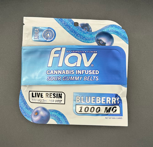 Flav Sour Gummy Belts (Blueberry) | Sunny Grams Farms