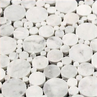 Carrara Marble Bubble Round Mosaic Tiles | marblemosaics