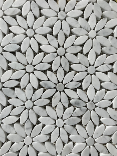 Carrara Marble Flower Mosaic | marblemosaics