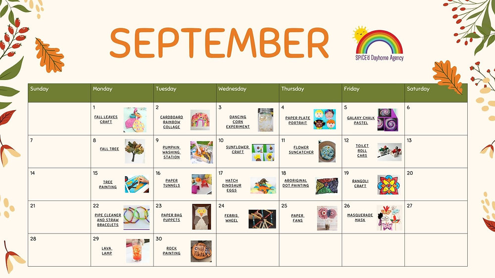 September Activity Calendar!!!