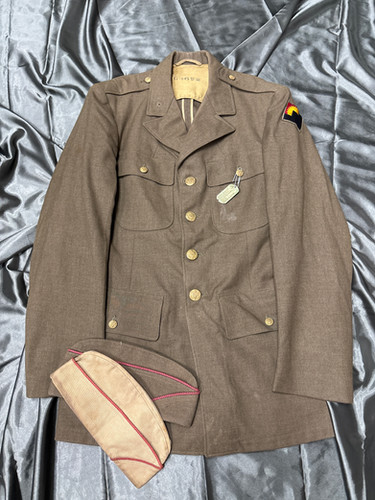WWII U.S. Army Class A with Dog Tag and Garrison Caps | The War Front