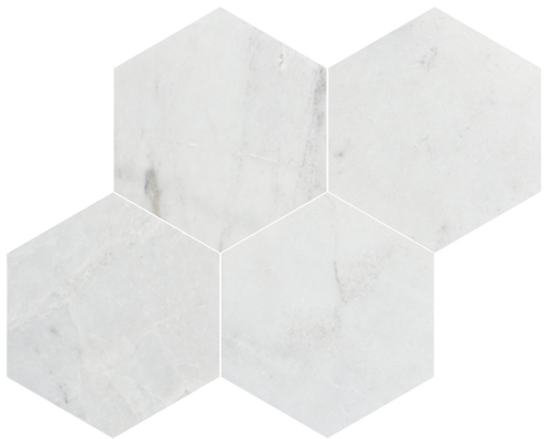 Valentino Bianco 6" Hexagon Honed | Gena Decor Inc