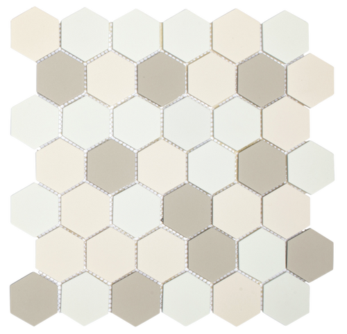 UpCycle™ 2" Hexagon Light Matt Mosaic | Gena Decor Inc