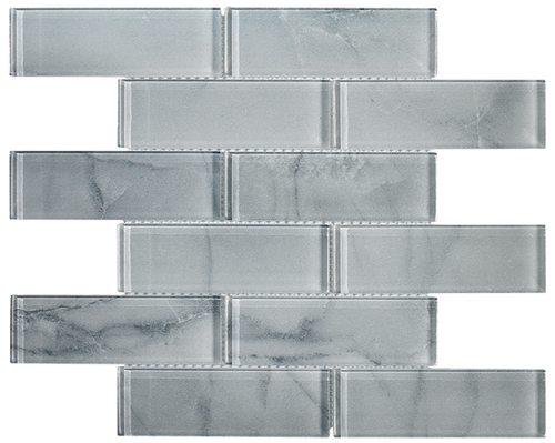 Uno 2"x6" Mont Blanc Glass Mosaic | Gena Decor Inc