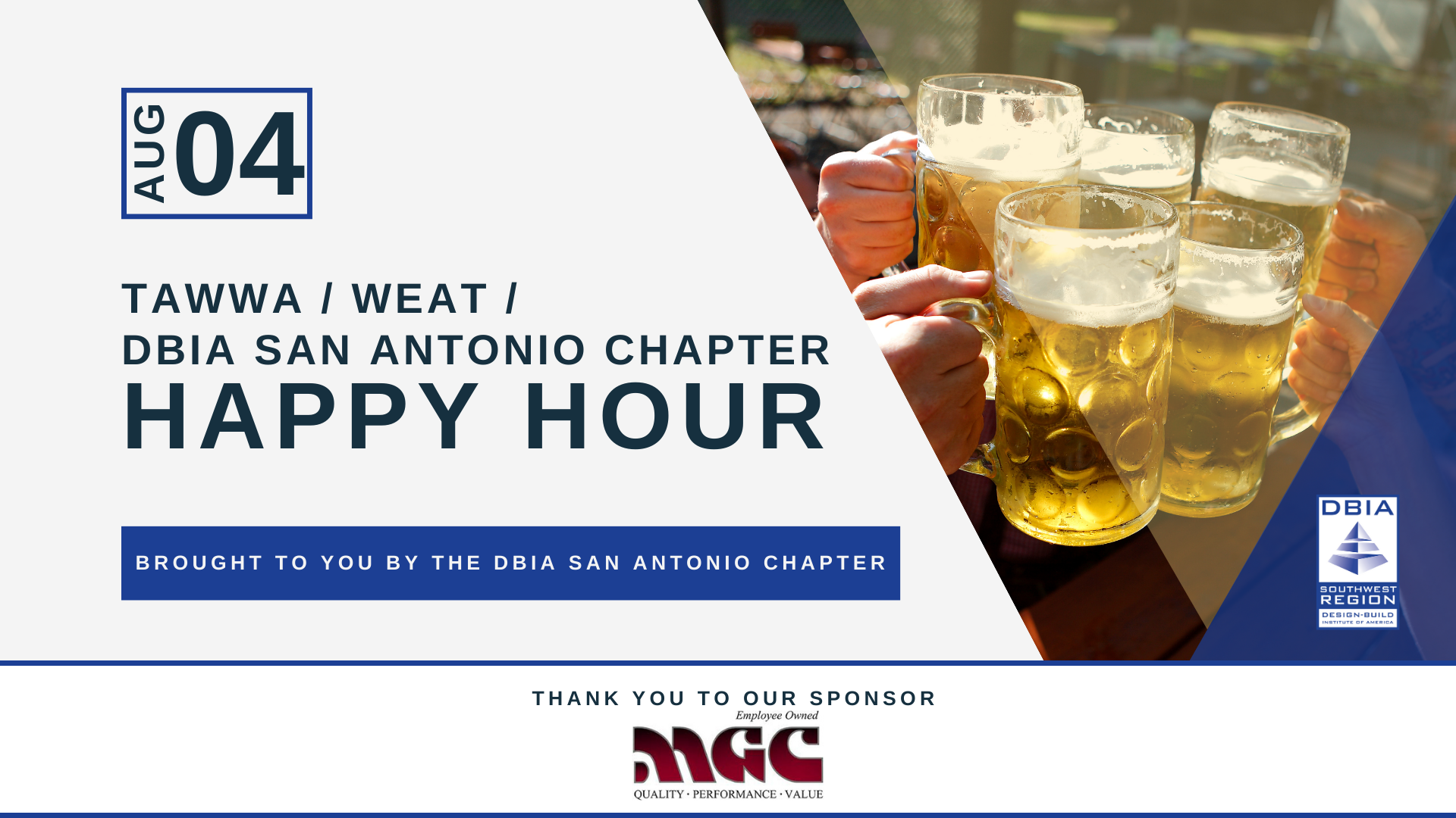 TAWWA/WEAT/DBIA San Antonio Chapter Happy Hour – August 4, 2023 TAWWA/WEAT/DBIA San Antonio Chapter Happy Hour – August 4, 2023