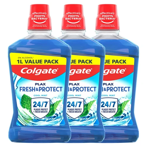 Colgate Plax Cool Mint Mouthwash 3 x 1L | SquadBid