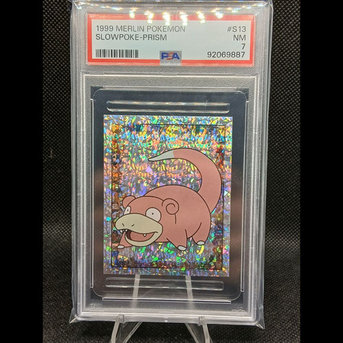 Pokemon Slowpoke 1999 Merlin Prism Sticker. S13. PSA 7 | Welsh dragon Games