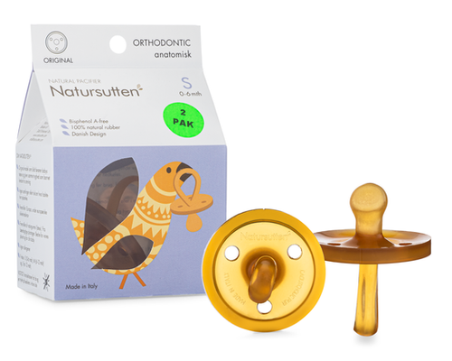 Natural Rubber Pacifier, Original Orthodontic (2pack), Natursutten ...