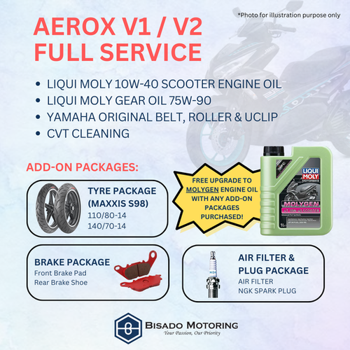 YAMAHA AEROX V1/V2 Full Servicing Package | Bisado Motoring