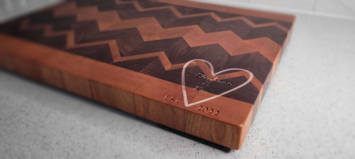 Custom End Grain with Engraving | Hathi Woodworking