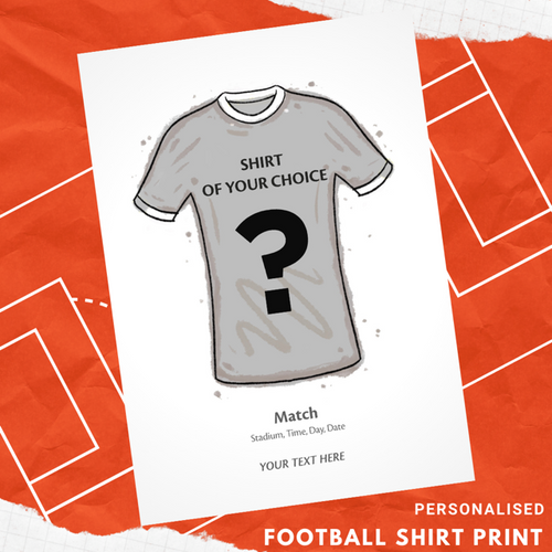Personalised Classic Football shirt print | Gingerbeard Designs