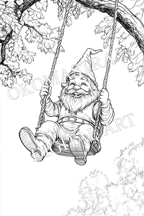 tree swing coloring pages