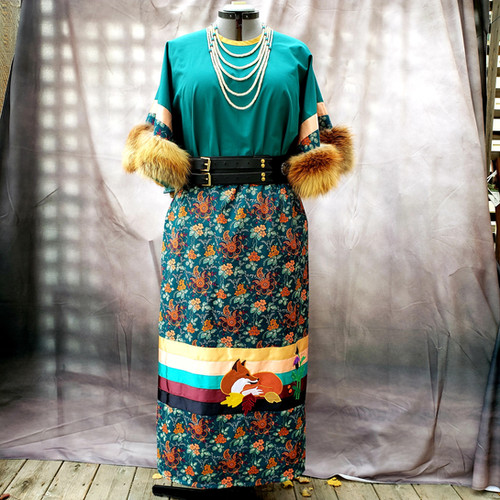 Fox Ribbon Skirt Set with Vintage Fox Fur | website