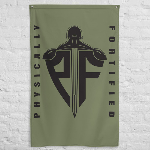 Physically Fortified Flag Vertical - Military Green | JailhousestrongApp.