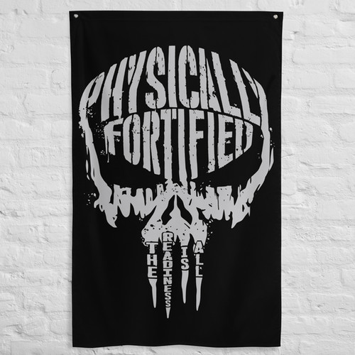 Physically Fortified Skull Flag Vertical | JailhousestrongApp.