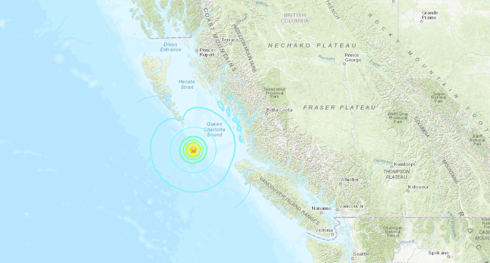6.2 Earthquake off British Columbia Coast