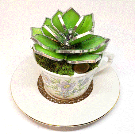 3D Tea Cup Succulent Stained Glass Experience (Beginner Friendly) | MK ...