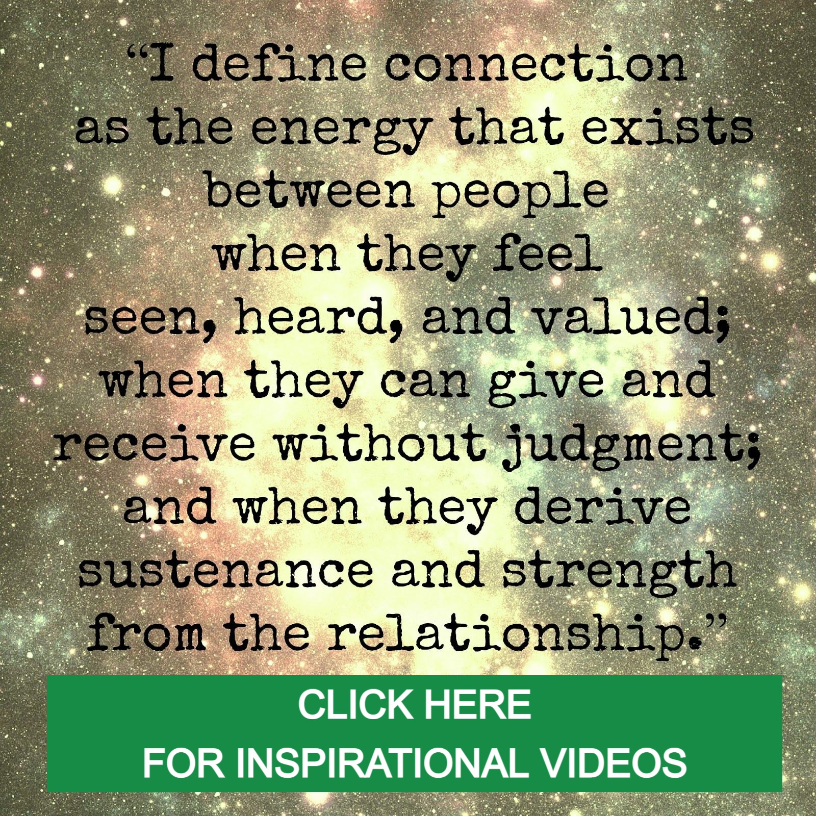 Everything is connected and connection is everything.