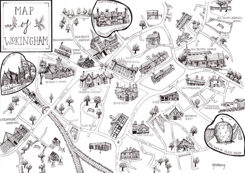Wokingham Town Map | R Young Art Gallery