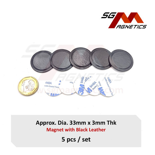 Leather Magnets - 33mm x 3mm PU Leather Wrapper Magnets - 5pcs | SG ...