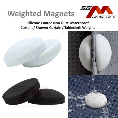 Weighted Magnets - Silicone Coated Rubber Waterproof Curtain Shower ...
