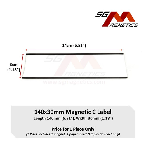 140x30mm C-Profile Magnetic Labels Warehouse Racking Label - 1pc | SG ...
