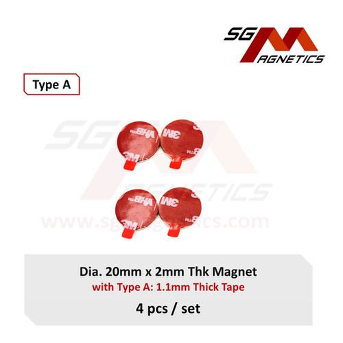 20x2mm N35 Type A Tape - Magnets with 3M VHB Double Sided Adhesive Tape ...