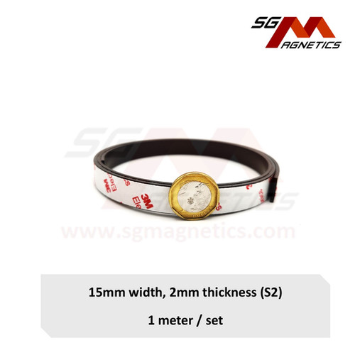 15mm Magnetic 3M Tape T2mm Ver. S2 - Flexible Magnet Strip Roll with 3M ...