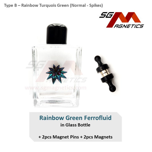 Rainbow Green Ferrofluid (B) Display Bottle - Color Ferro Fluid ...