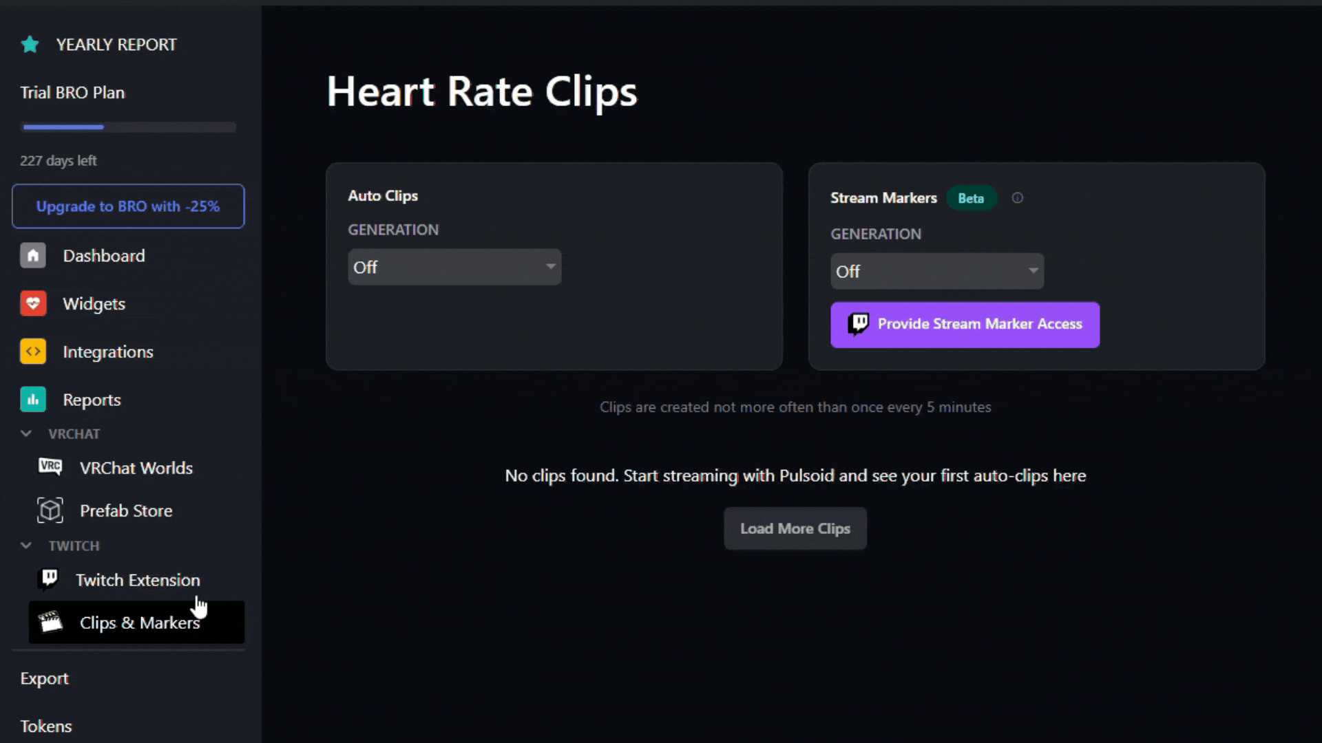 Heart Rate Stream Reports, Automated Clips and Stream Markers
