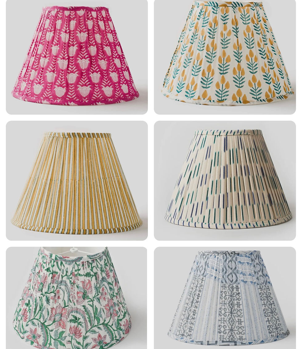 Pleated lamp shades | Plate and Plaid