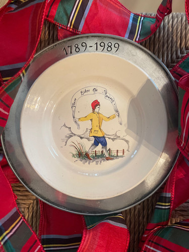 Vintage French plate and frame | Plate and Plaid