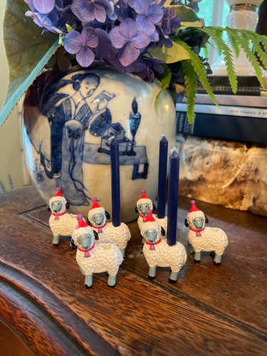 Sheep candle set | Plate and Plaid