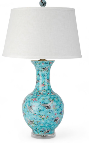 Aqua blue bird lamp | Plate and Plaid