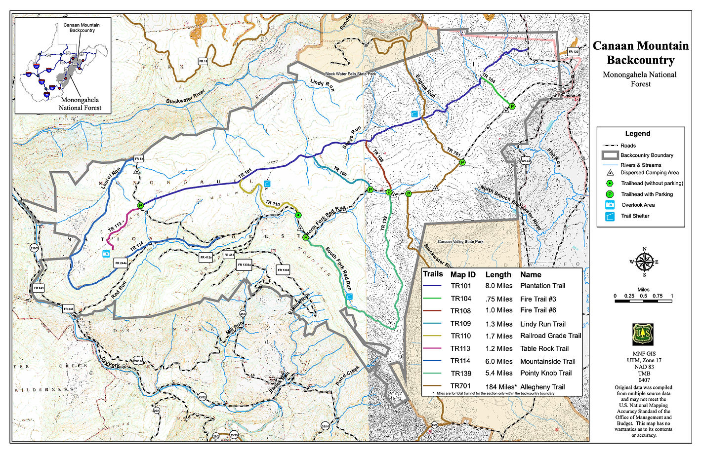 Canaan Mountain Backcountry Map | My Site