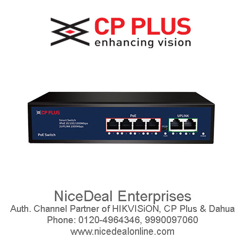 CP-DNW-GPU4G2-48 | Rs. 2450/- | CP Plus 4 Port Giga PoE Switch (CP-DNW-GPU4G2-48) | NiceDeal ...
