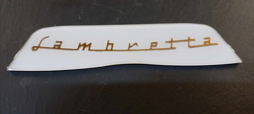 Lambretta Rear frame badge - White with GOLD writing, Serveta - CASA ...