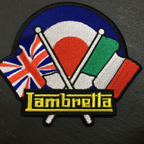 Patches - Lambretta flags / Target - Embroidered - Iron or sew on ...