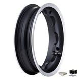 Lambretta wheel rim - SIP tubeless, black with silver edge - WIDE, 2.50 ...