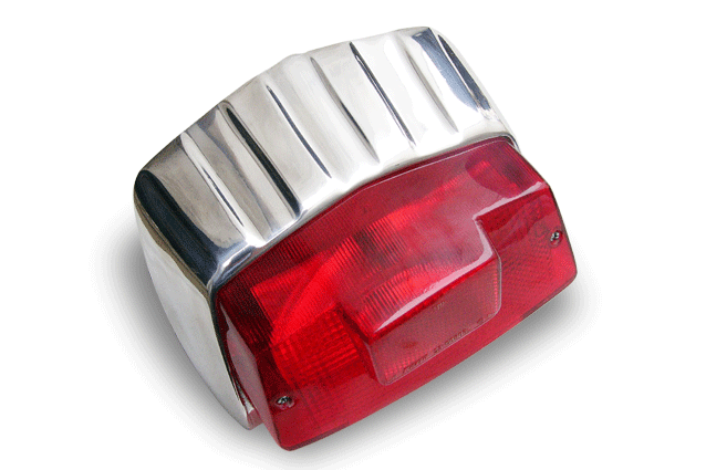Lambretta rear light unit - Complete, GP - Polished aluminium ...