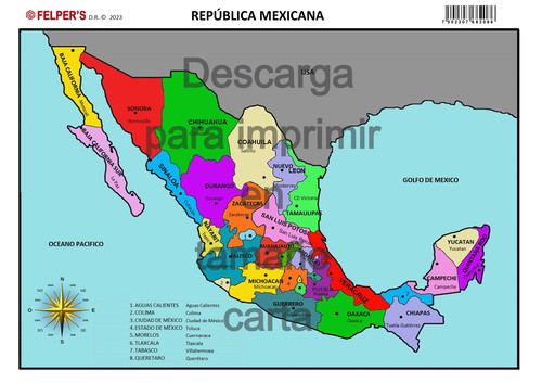 Mapa de la Republica Mexicana con nombres | home