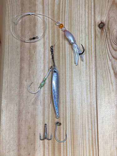 Black Sea Bass Jig Rig - B2 - Silver - White Pearl | Monomoy Tackle