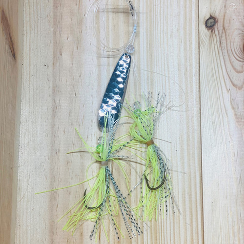 XLS 3" Chrome Spoon Tandem - Chartreuse | Monomoy Tackle