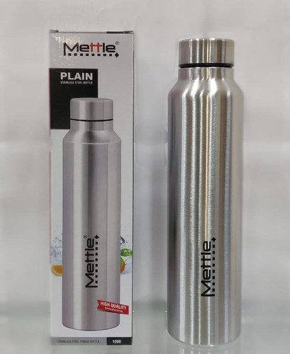Mettle Plain Water Bottle - 1000ml and 750ml | Krishna Crockery