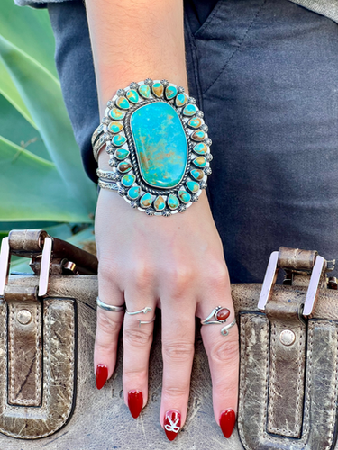 HUGE Turquoise Statement Cuff by Travis Teller | Moxie Tales