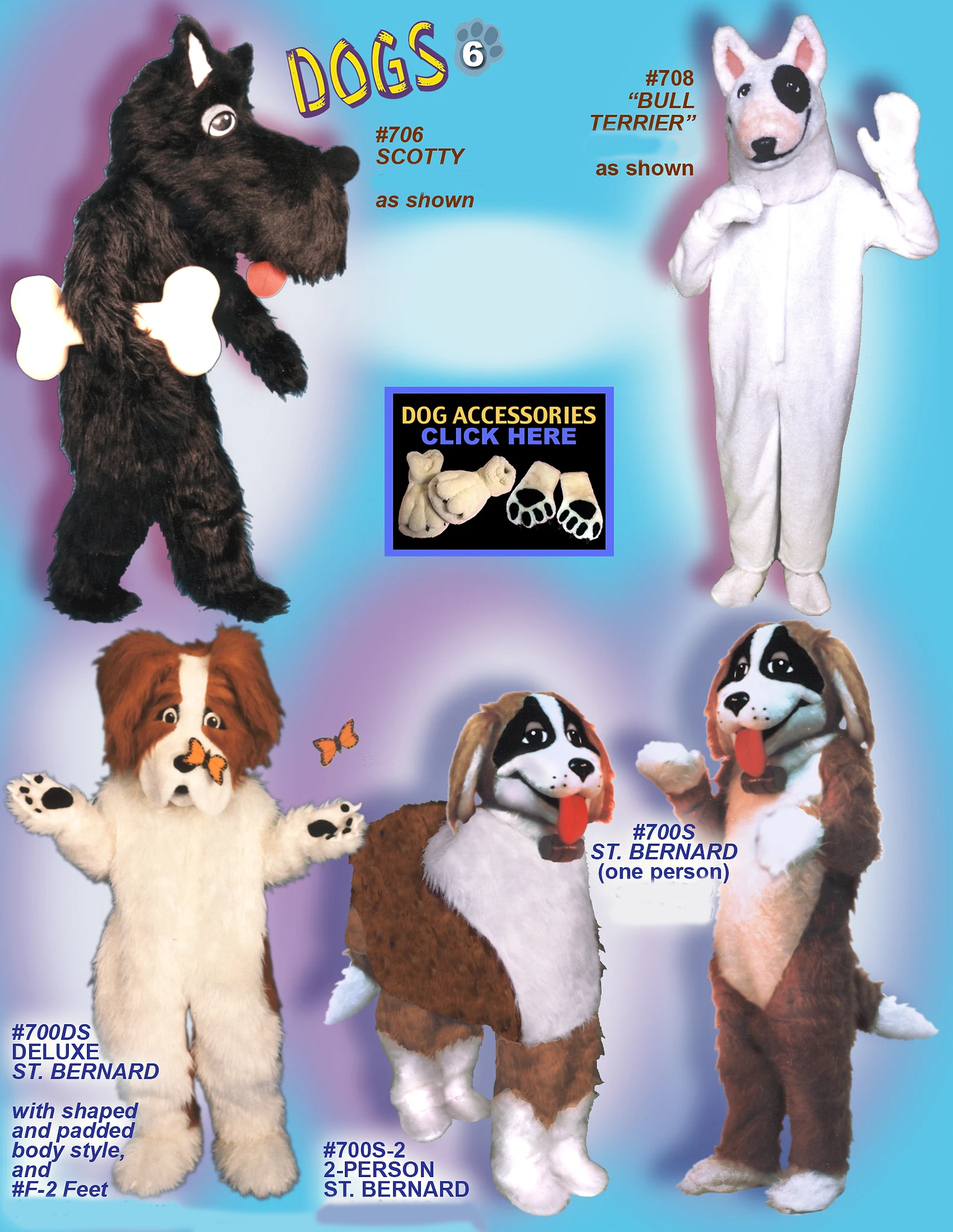 Dog Mascot Costumes Catalog or Custom for Your Team or Organization