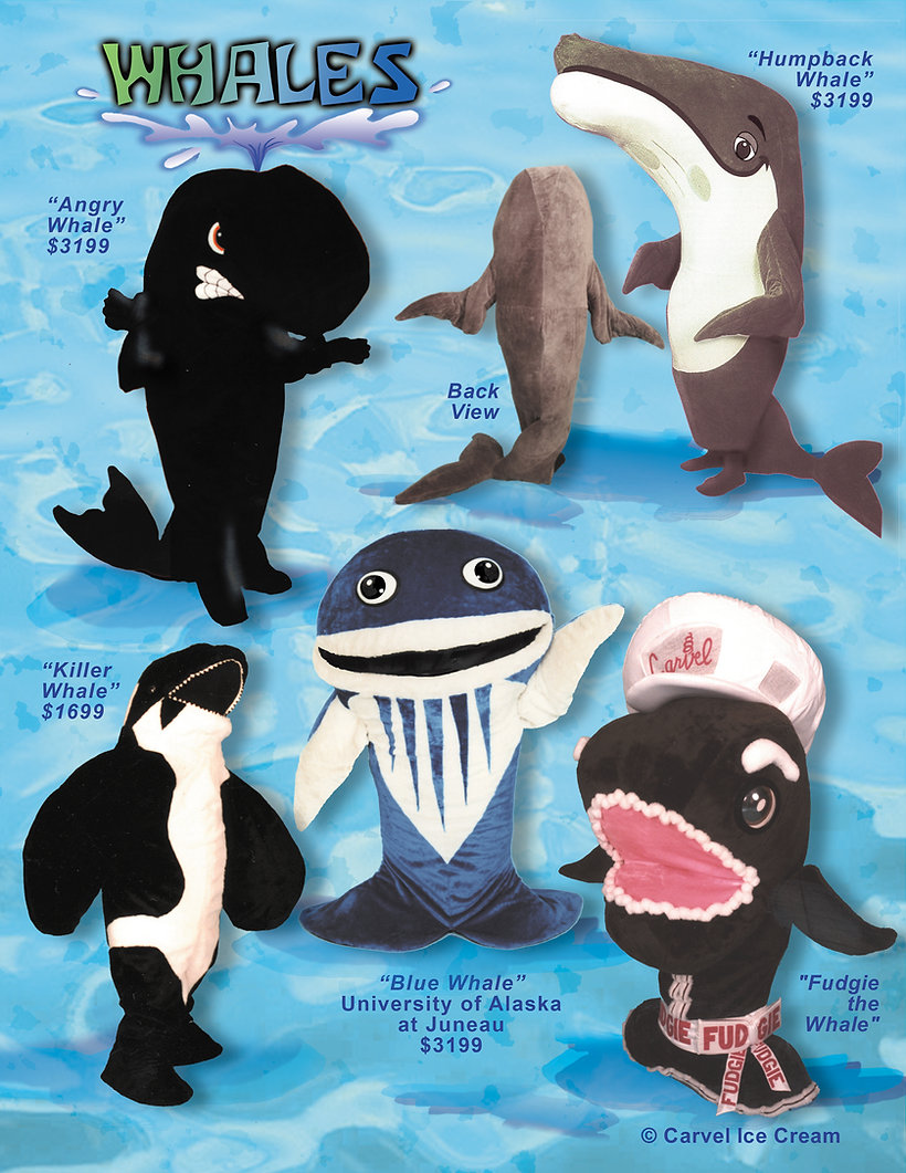 Great Whale Mascot Costumes Pre-designed or Custom Just for You