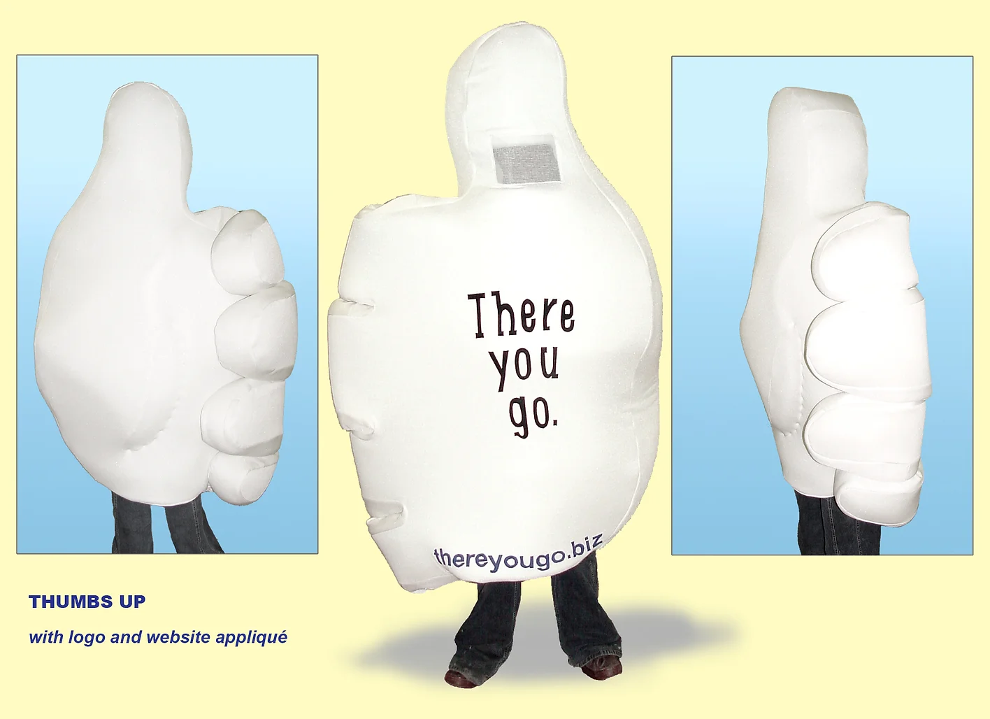 Great Hands Mascot Costumes Pre-designed or Customized For Your Org.