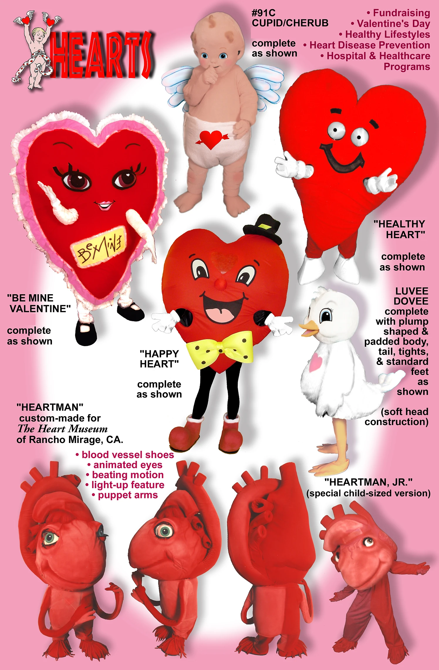 Great Heart Mascot Costumes to Browse or we'll Customize for You